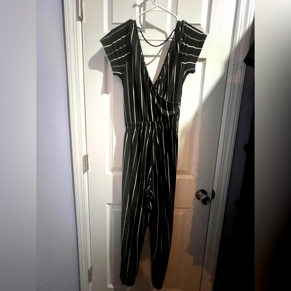 Express | Pants & Jumpsuits | Express Jumpsuit Black And White Stripes ...